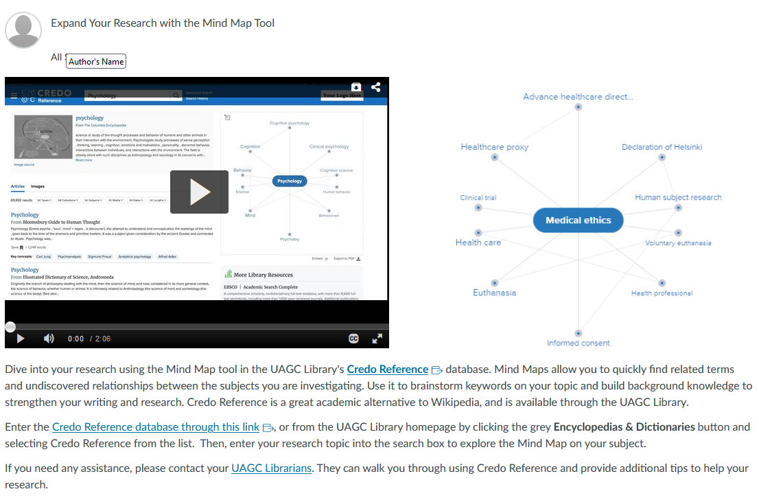 Mind Maps in Credo Reference Announcement